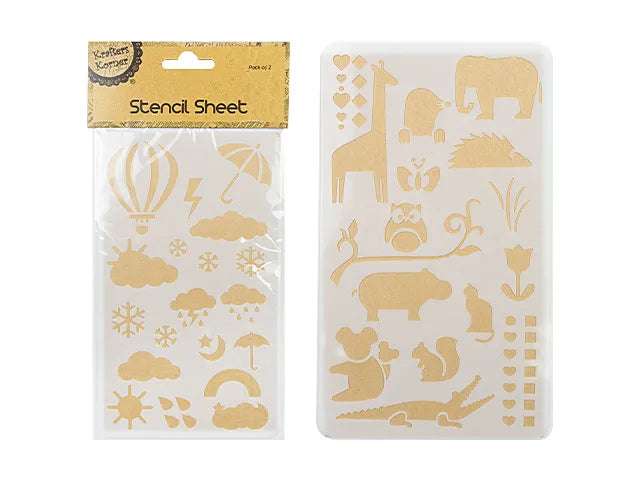 Plastic Stencil Sheet 2pk — Cortella